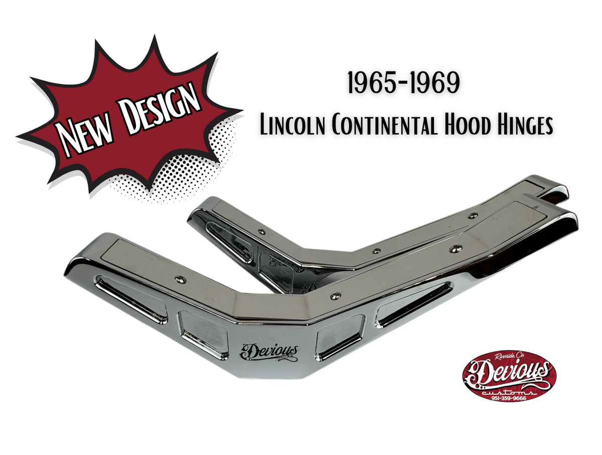 Lincoln Continental Billet Hood Hinges | 1965-1969 | Devious Customs
